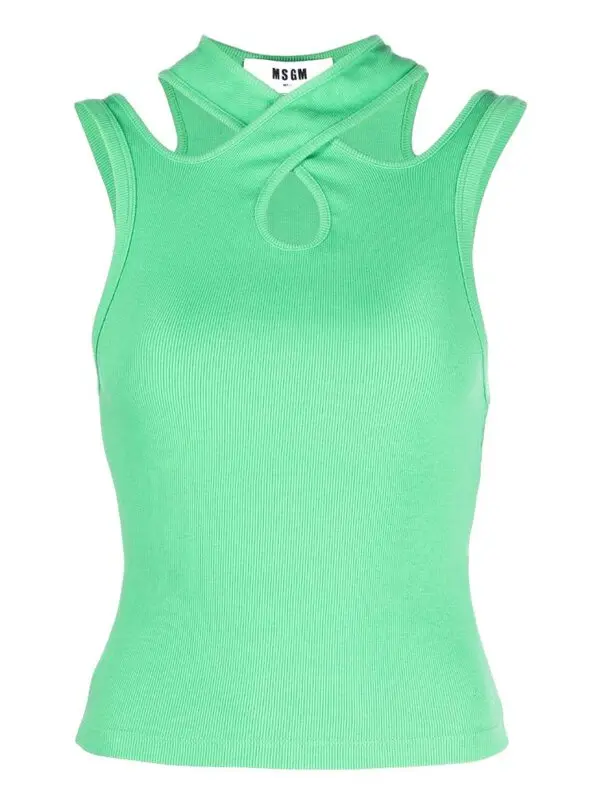 MSGM Cutout Tank Top - Green
