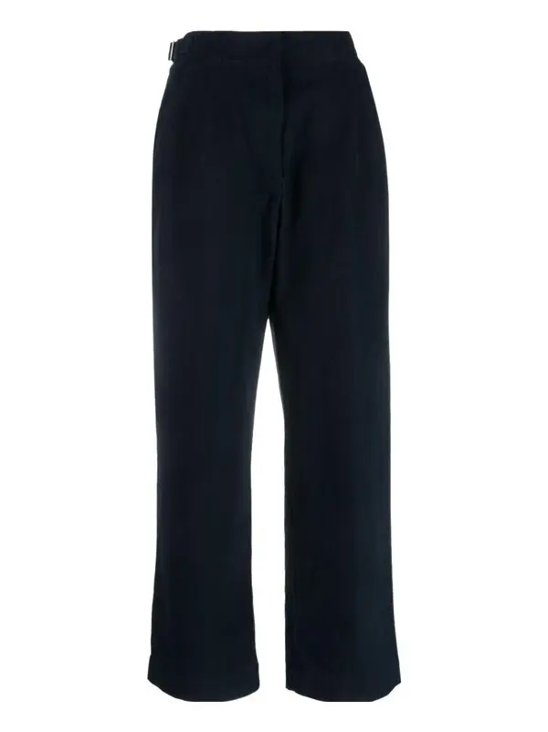 A.p.c. Pleated Cotton Wide-leg Trousers - Dark Navy