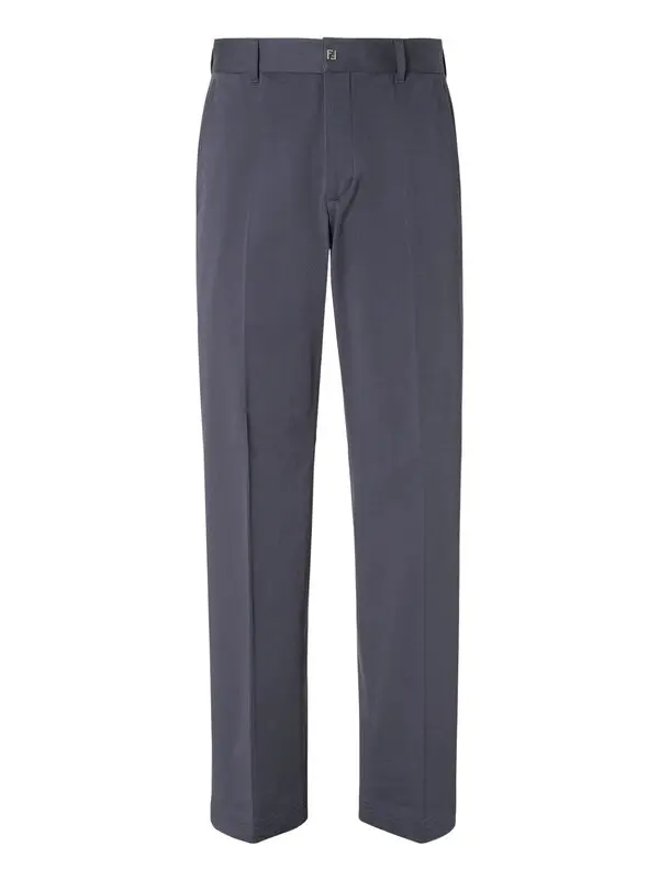 Fendi Logo Plaque Tailored Trousers - Blue