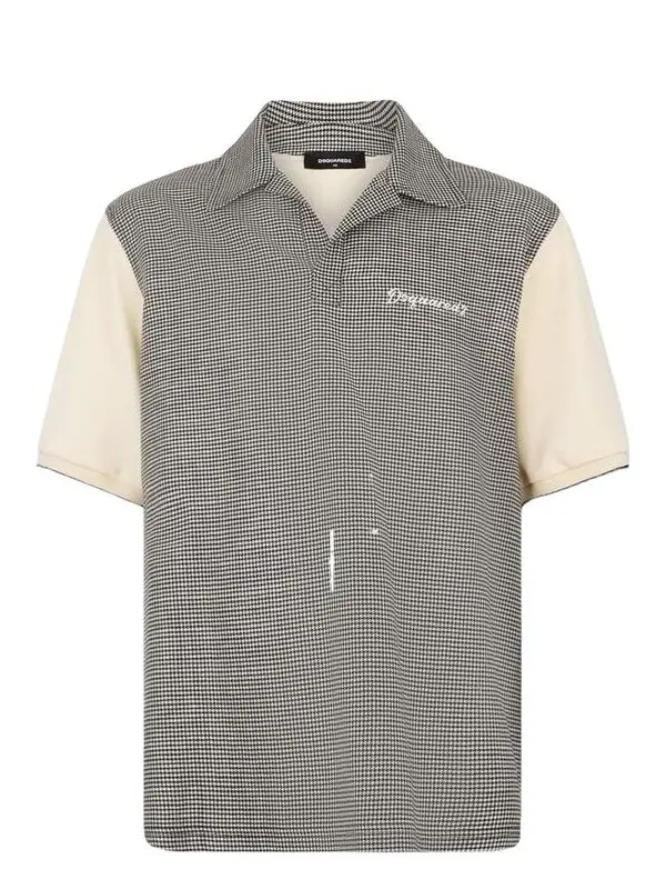 Dsquared2 Checked Panel Polo Shirt - Gray