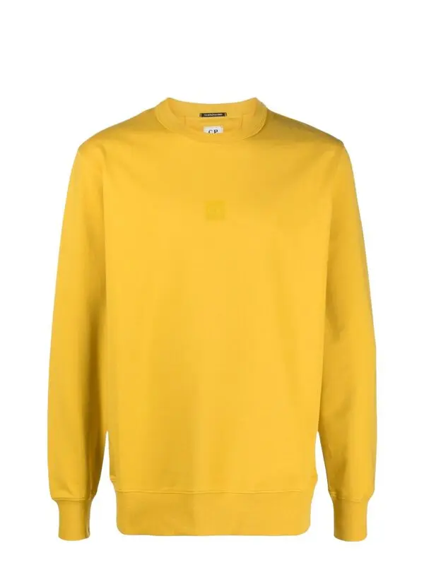 C.P. COMPANY Logo-print Stretch-cotton Sweatshirt - Yellow