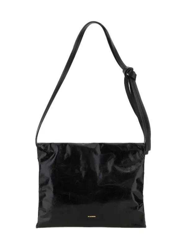 JIL SANDER Logo Small Shoulder Bag - Black