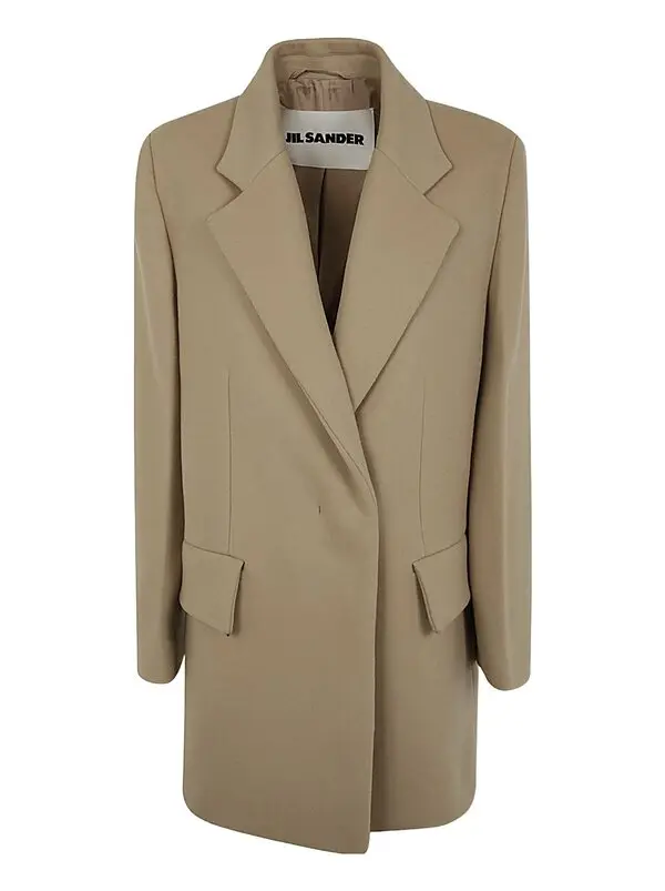 JIL SANDER Double Breasted Tailored Coat - Brown