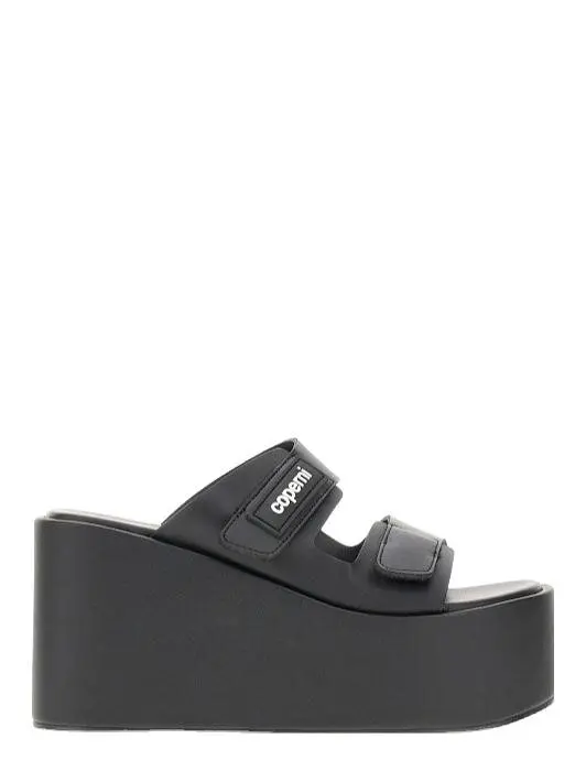 Coperni Patch Wedge Sandals - Black