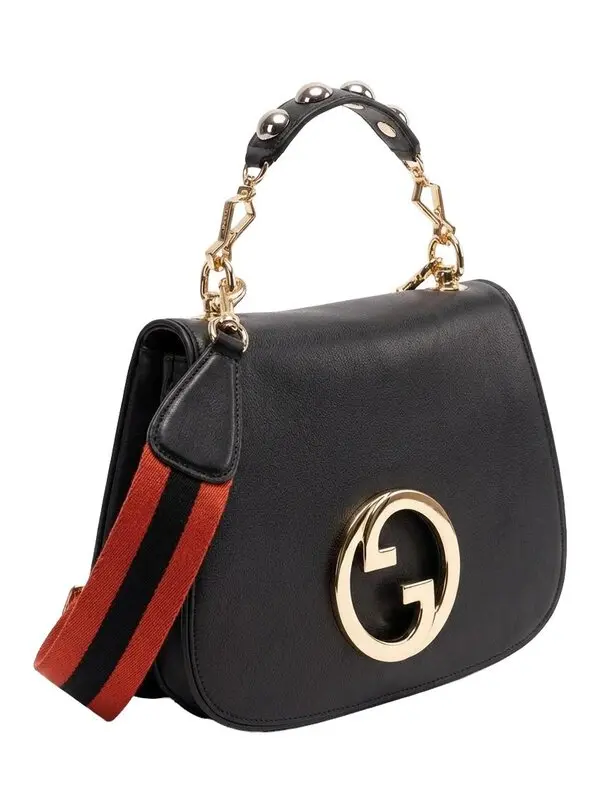 Gucci Blondie Top Handle Bag With Interlocking G Detail - Black