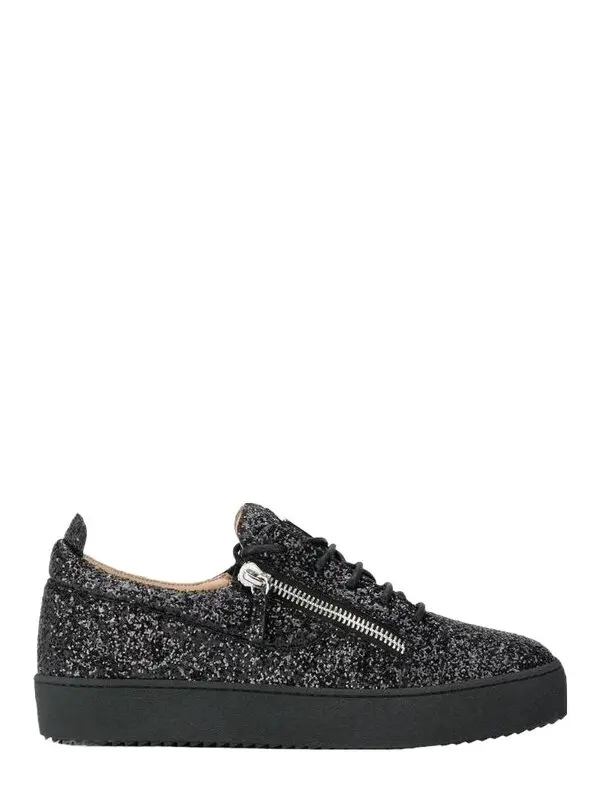GIUSEPPE ZANOTTI Glitter Zip-up Sneakers - Black