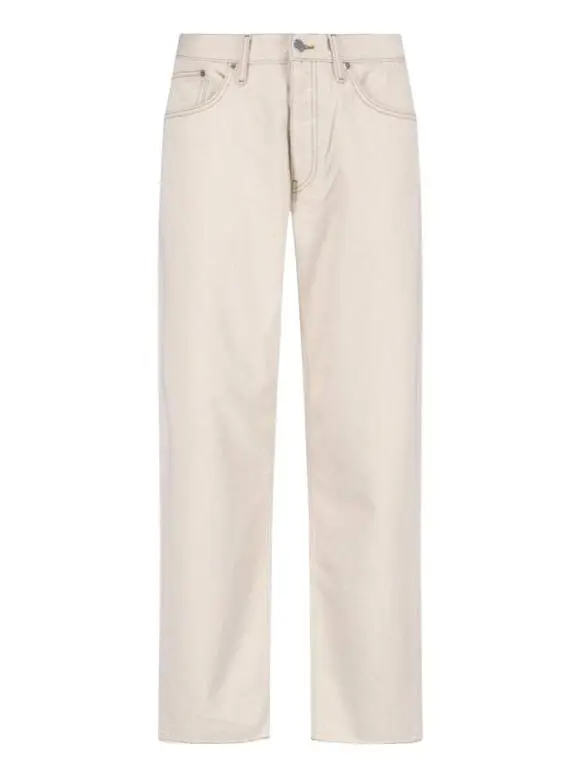 SUNFLOWER Logo Patch Straight-leg Jeans - White