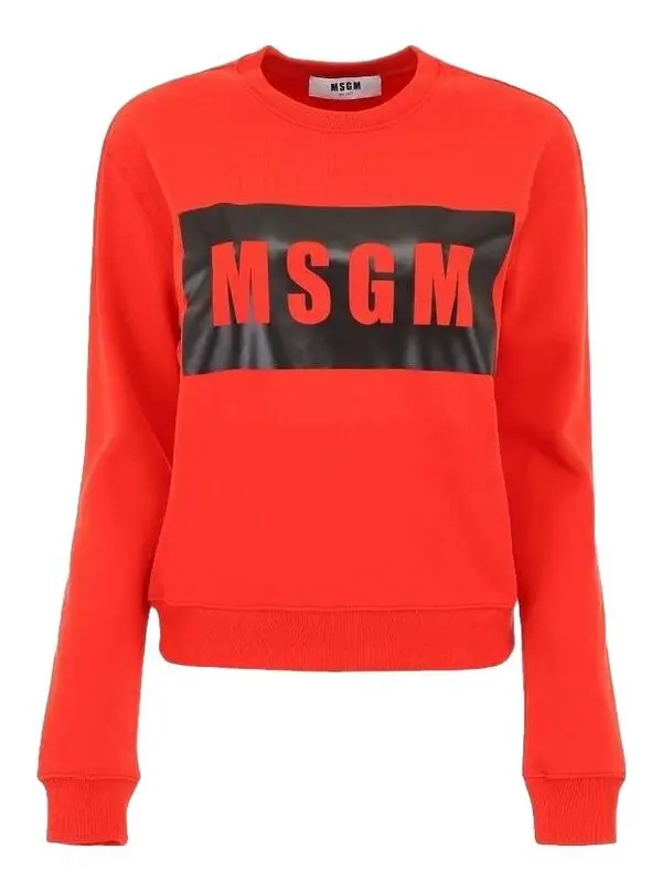 MSGM Logo Detail Sweatshirt - Red
