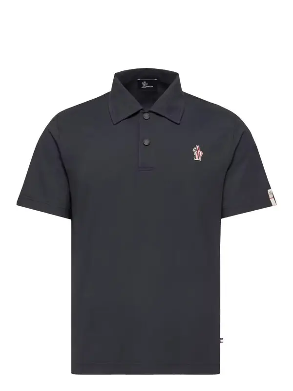 Moncler Logo-patch Short-sleeved Polo Shirt - Navy