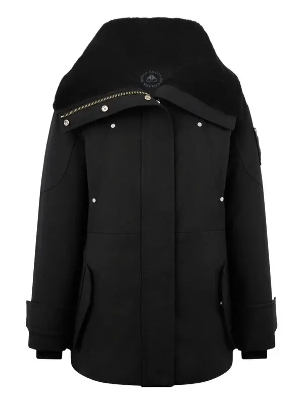 Moose Knuckles Aurora Faux Fur Collar Jacket - Black
