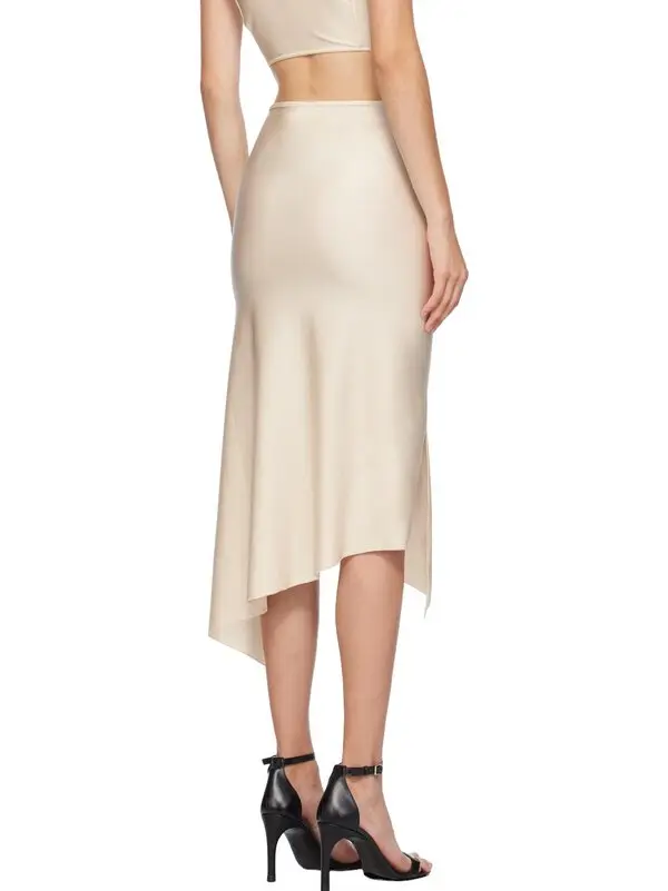 Coperni Floral Appliqué Asymmetrical Skirt - Off-white