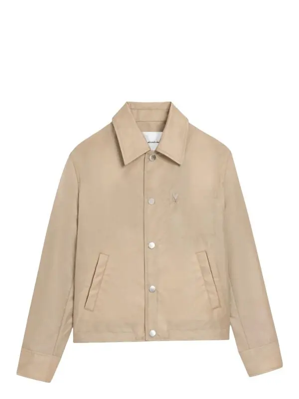 Ami Buttoned Jacket With Nickel-plated Details - Taupe