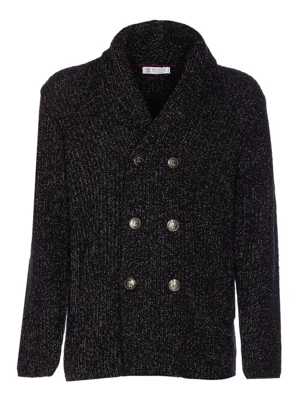 Brunello Cucinelli Long-sleeved Double-breasted Cardigan - Black