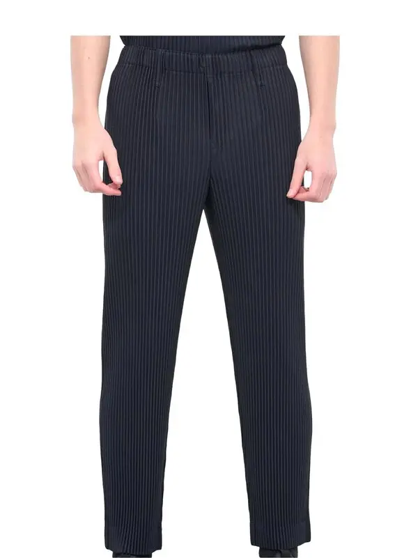 Issey Miyake Homme Plissé Pleated Mid-rise Trousers - Black