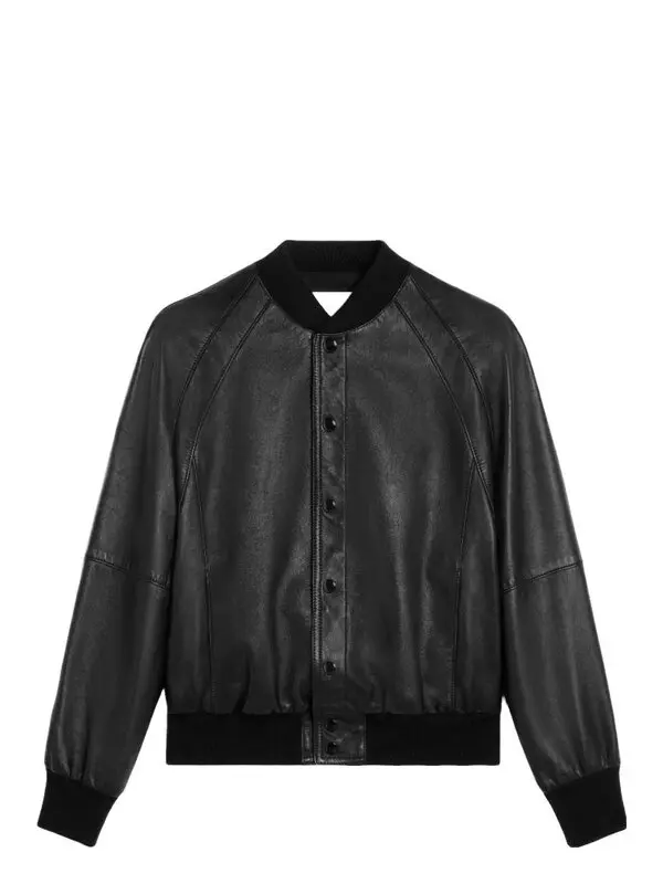 Celine Teddy Jacket In Soft Lambskin - Black