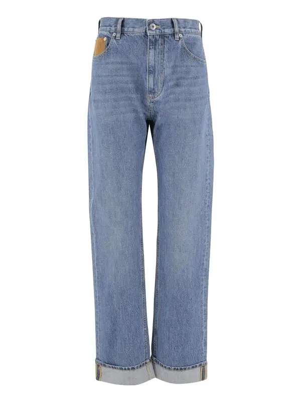 Bottega Veneta Turn-up Hem Denim Trousers - Blue