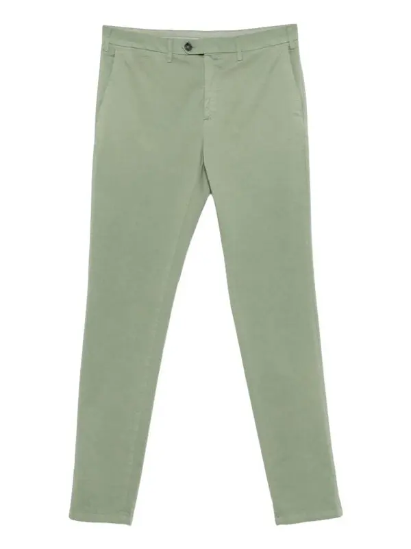 Canali Tailored Trousers With Belt Loops - Green