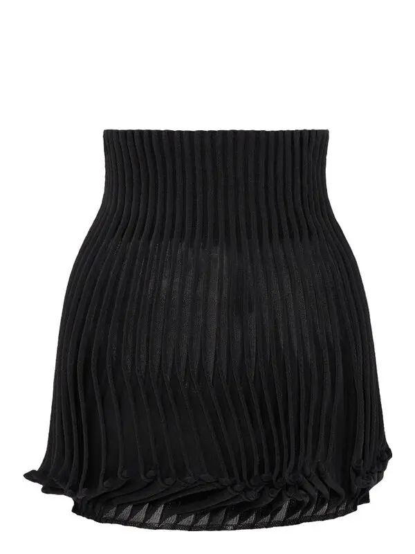 Alaïa Knitted Pleated Skirt - Black