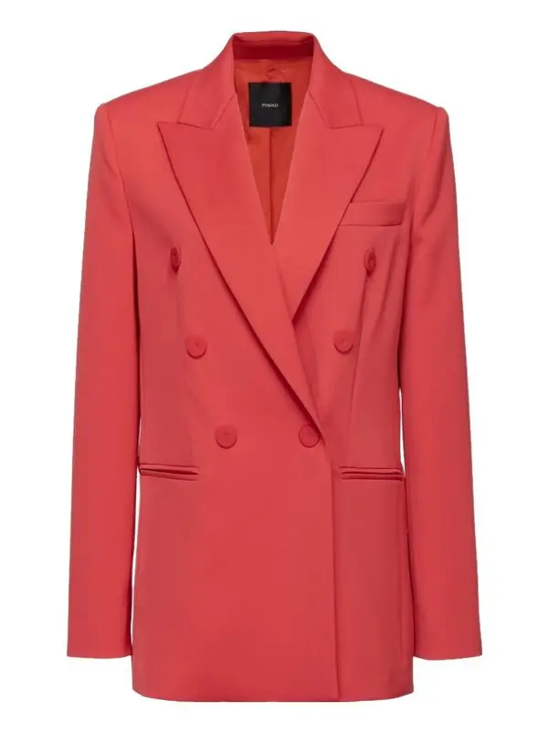Pinko Double-breasted Tailored Blazer - Red