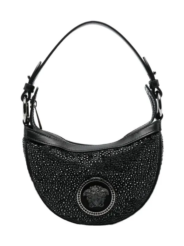 Versace Medusa Motif Embellished Tote Bag - Black