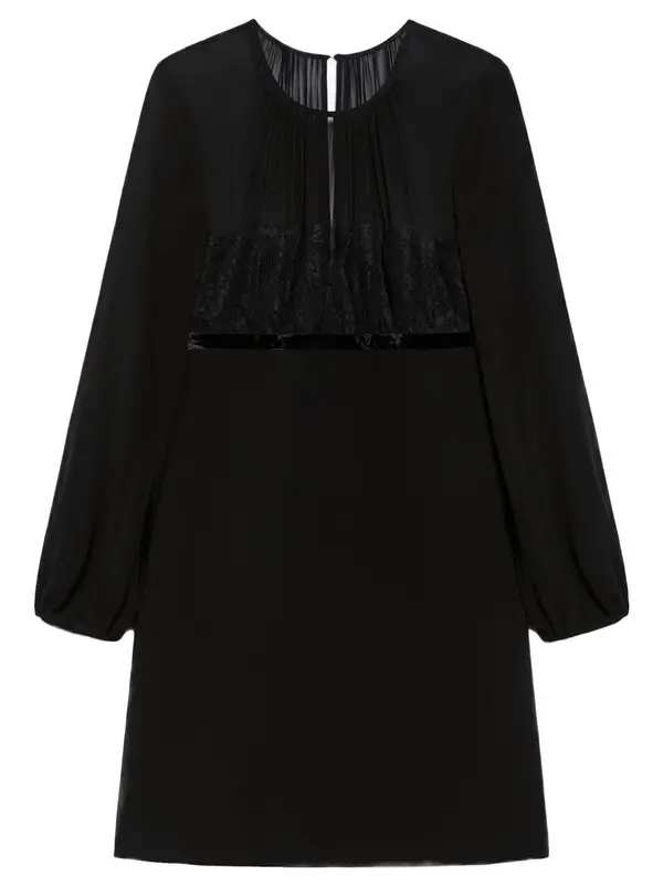 Max Mara Crewneck Long-sleeved Dress - Black