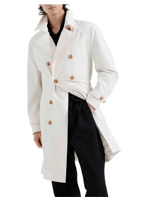 Brunello Cucinelli Double-breasted Trench Coat - White