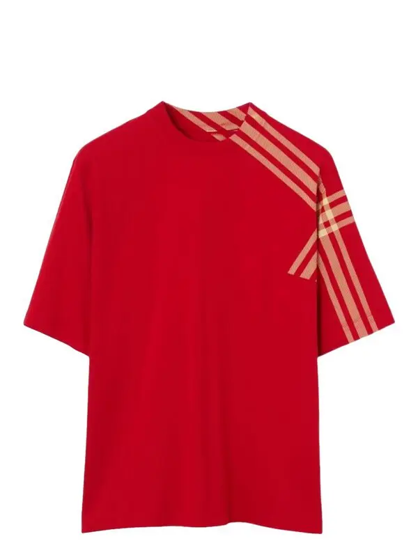 Burberry Check-pattern Cotton T-shirt - Red