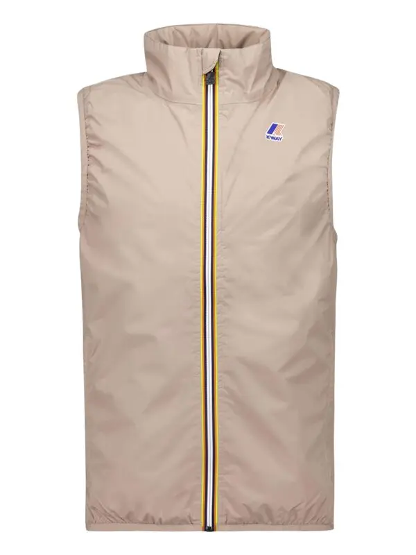 K-WAY Stand Collar Zip-up Vest - Nude