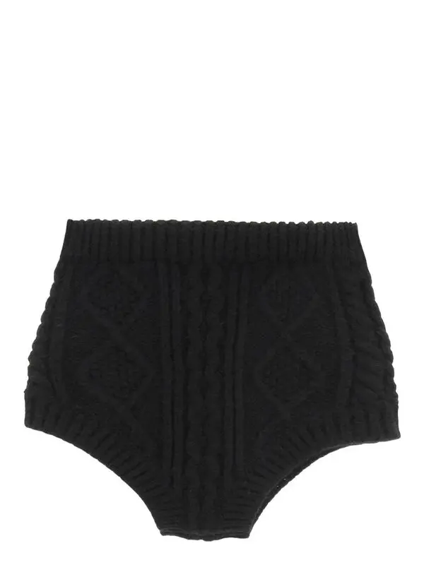 Red Valentino Cable Knit Shorts - Black