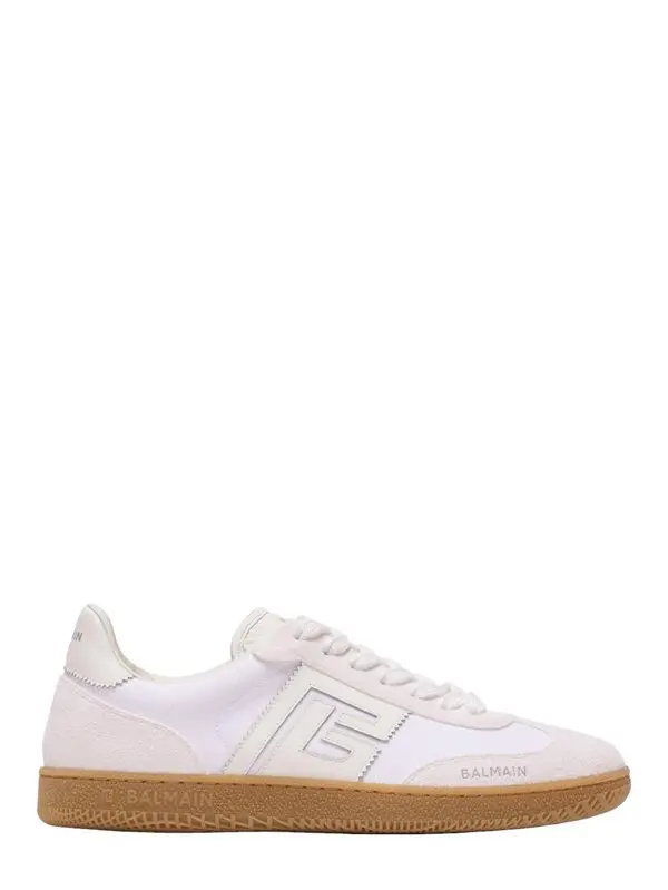 Balmain Leather And Canvas Trainers - White