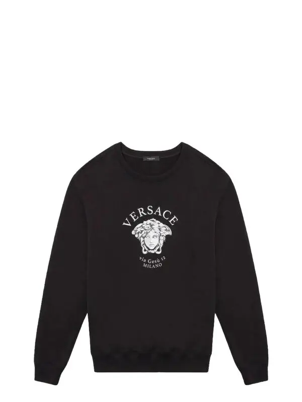 Versace Medusa Print Crewneck Sweatshirt - Black