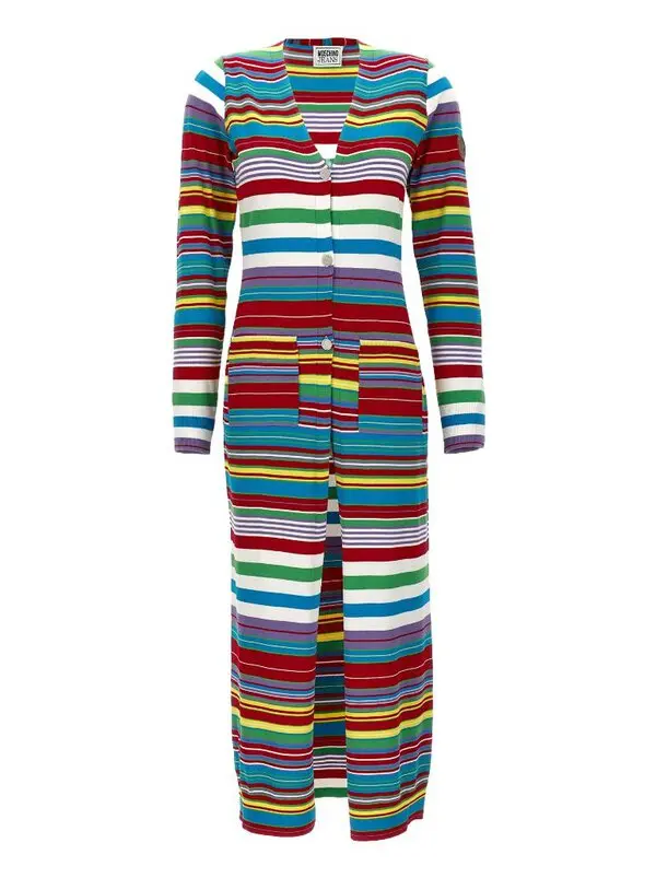 Moschino Striped Knit Long Cardigan - Multicolor