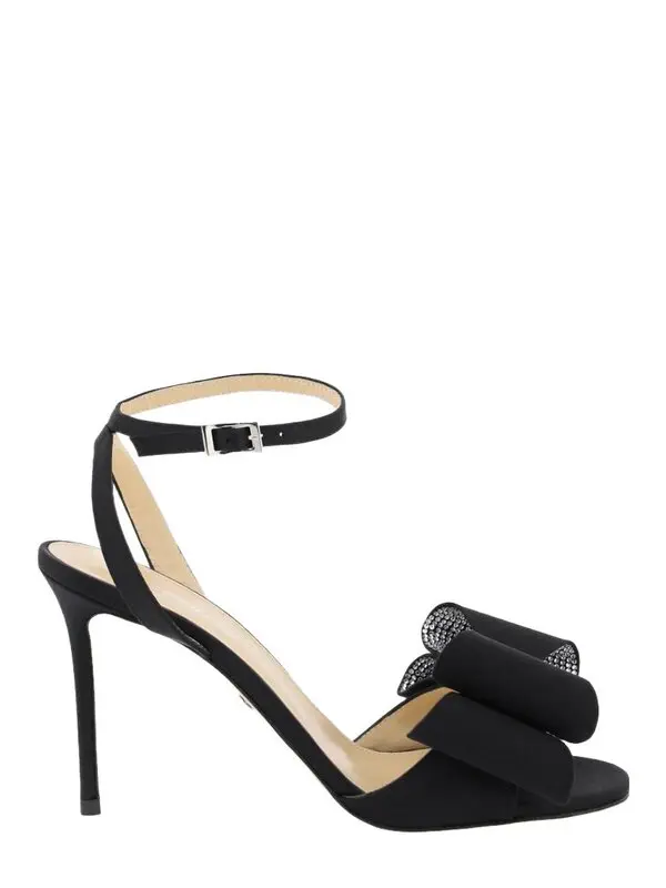 MACHMACH Mach & Mach Embellished Bow High Heel Sandals - Black