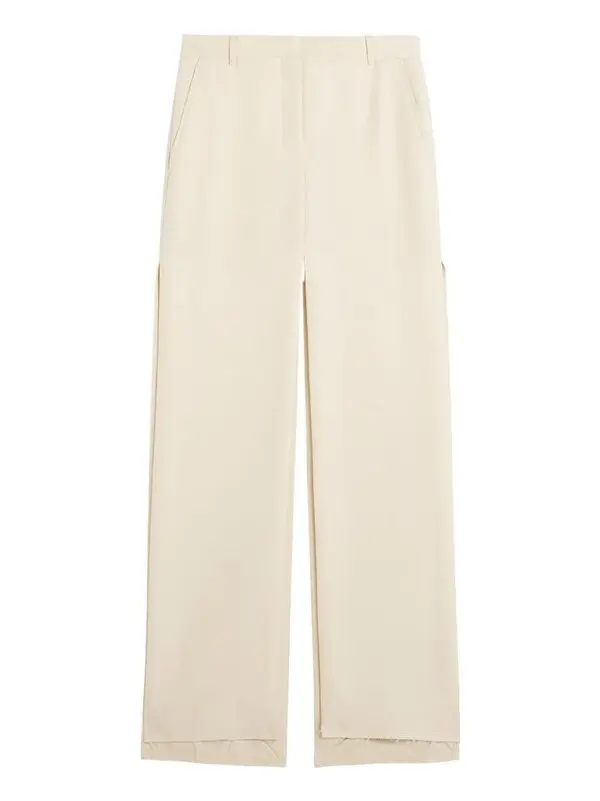 LANVIN High Waist Maxi Skirt With Slits - Nude