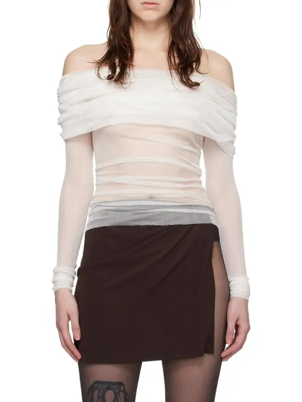 Christopher Esber Off-shoulder Draped Long Sleeve Blouse - Multicolor