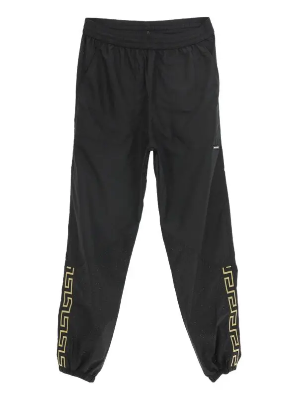 Versace Logo Printed Track Pants - Black