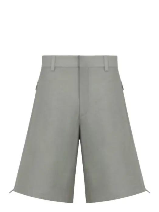 Dior Gusseted Shorts With Logo Patch - Gray