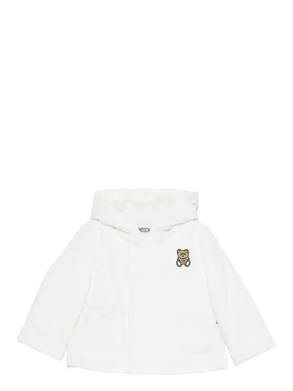 Moschino Teddy Bear Appliqué Puffer Jacket - White