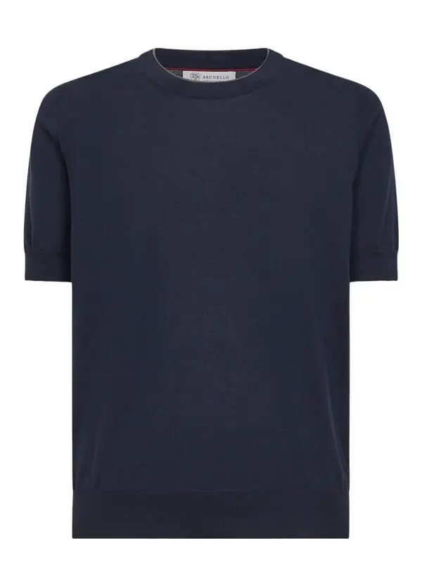 Brunello Cucinelli Ribbed Short-sleeved Jumper - Black