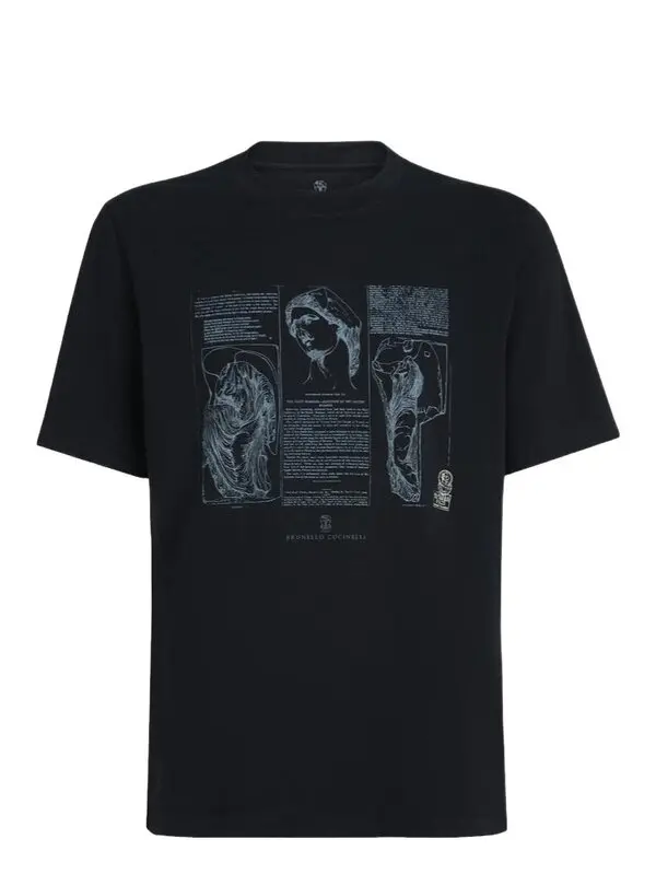 Brunello Cucinelli Graphic Print Crewneck T-shirt - Black