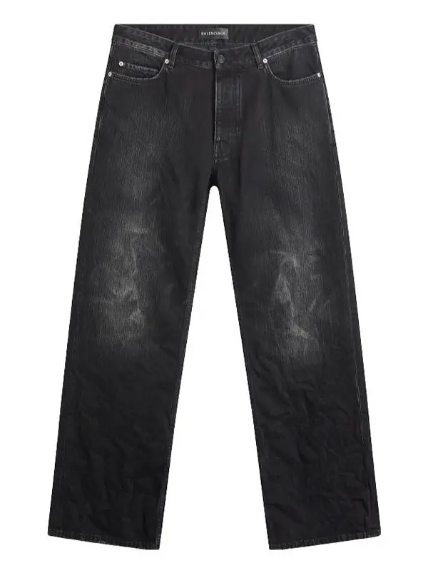 Balenciaga Mid-waist Ripped Jeans - Black