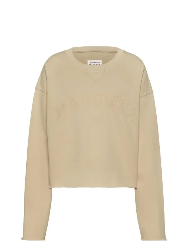 MAISON MARGIELA Embroidered Long Sleeve Sweatshirt - Pink Beige