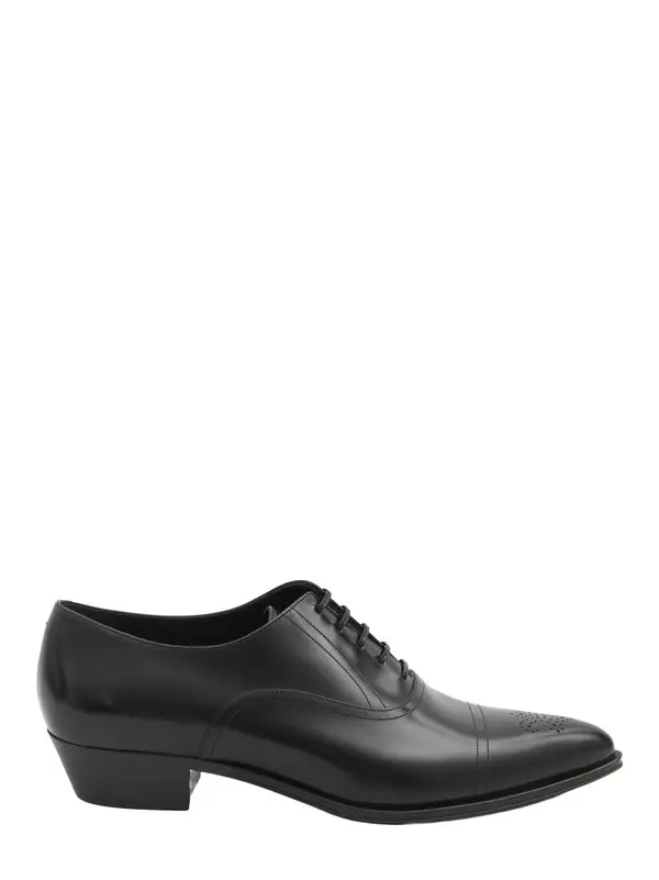 Celine Jude Perforated Oxford In Polished Bull - Black