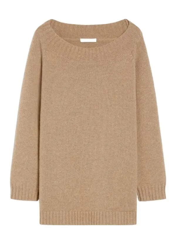 Max Mara Round Neck Knit Jumper - Hazelnut Brown