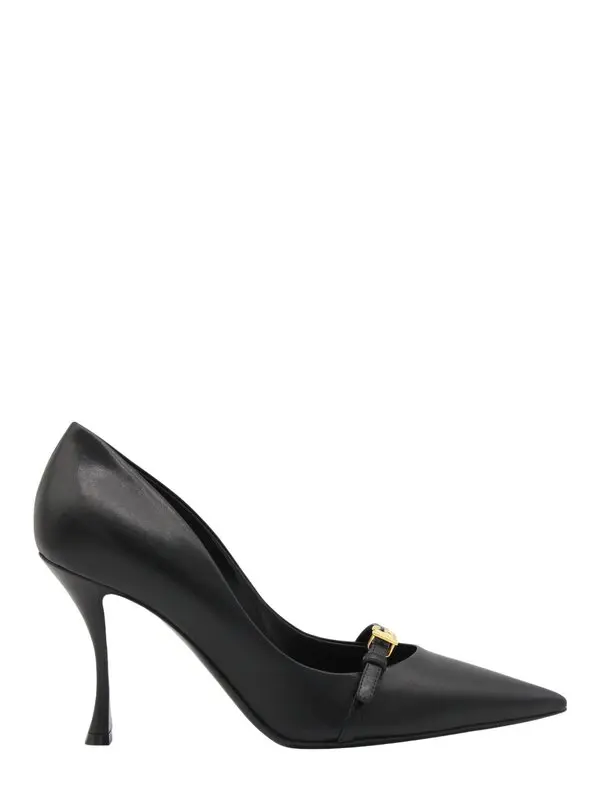 Dolce & Gabbana 90mm Leather Pointed-toe Pumps With Dg Logo - Black