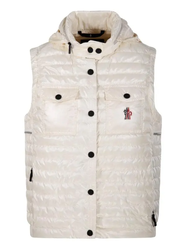 Moncler Logo Patch Padded Gilet - White