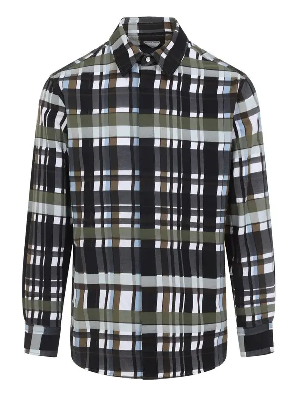 Bottega Veneta Cotton Check Shirt - Black