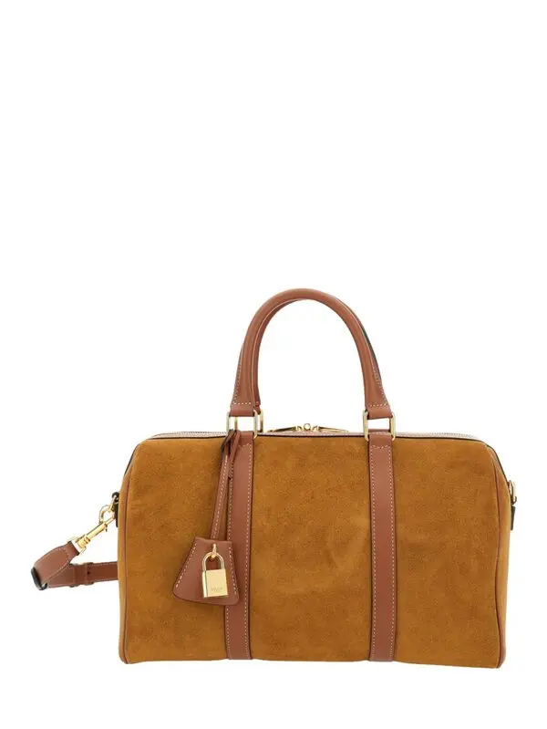 Celine Suede Calfskin Boston Bag - Brown