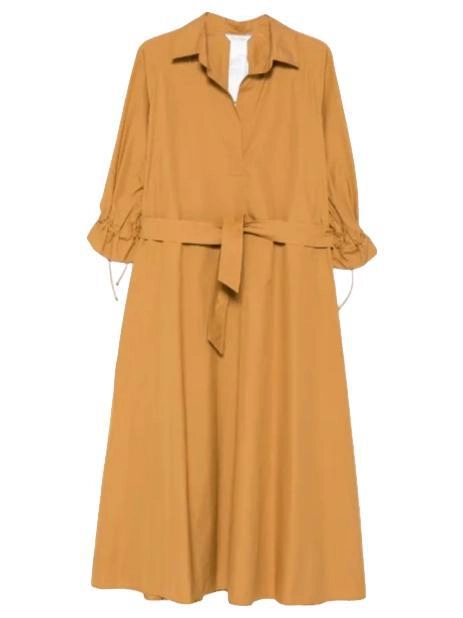 Max Mara Mirto Drawstring Sleeve Midi Dress - Camel
