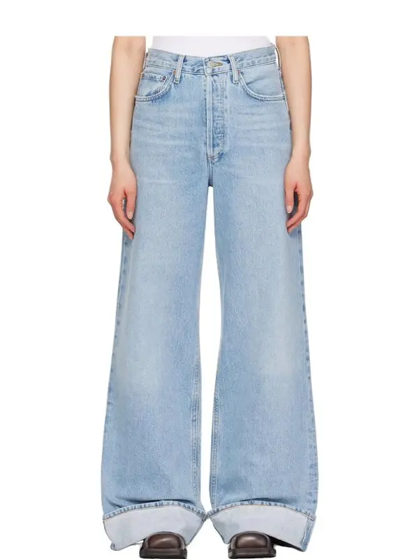 AGOLDE Dame High-rise Wide-leg Jeans - Blue